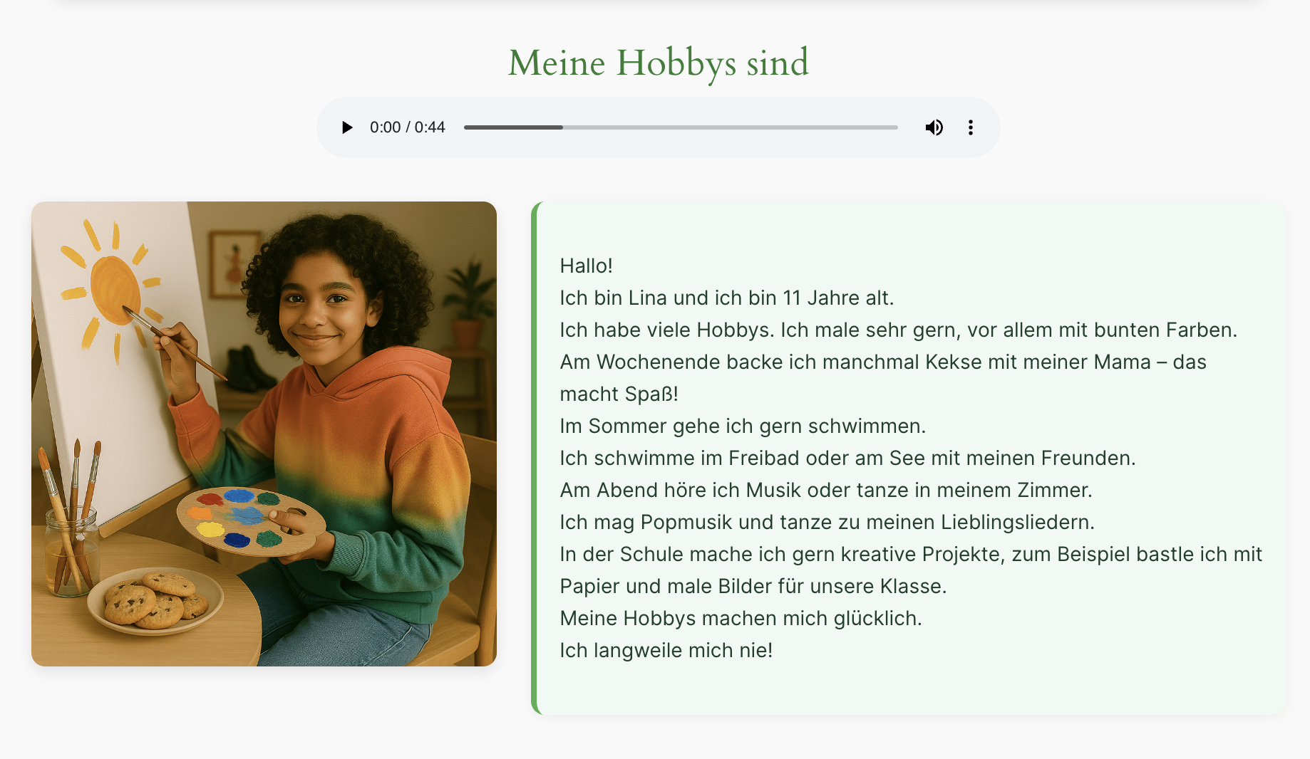 Freizeit auf Deutsch – Lesen A1: Hobbys, Sport, Musik & mehr