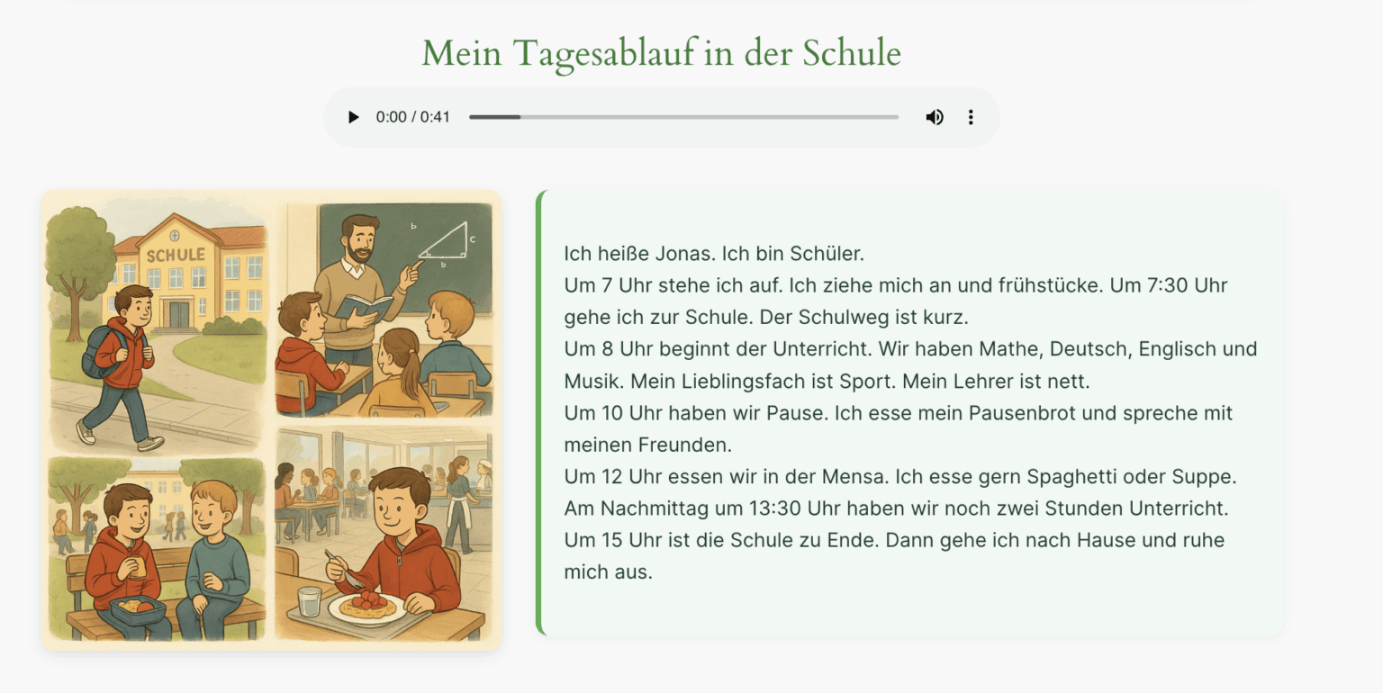 Tagesablauf – Mein Tagesplan auf Deutsch (A1) | Germannika