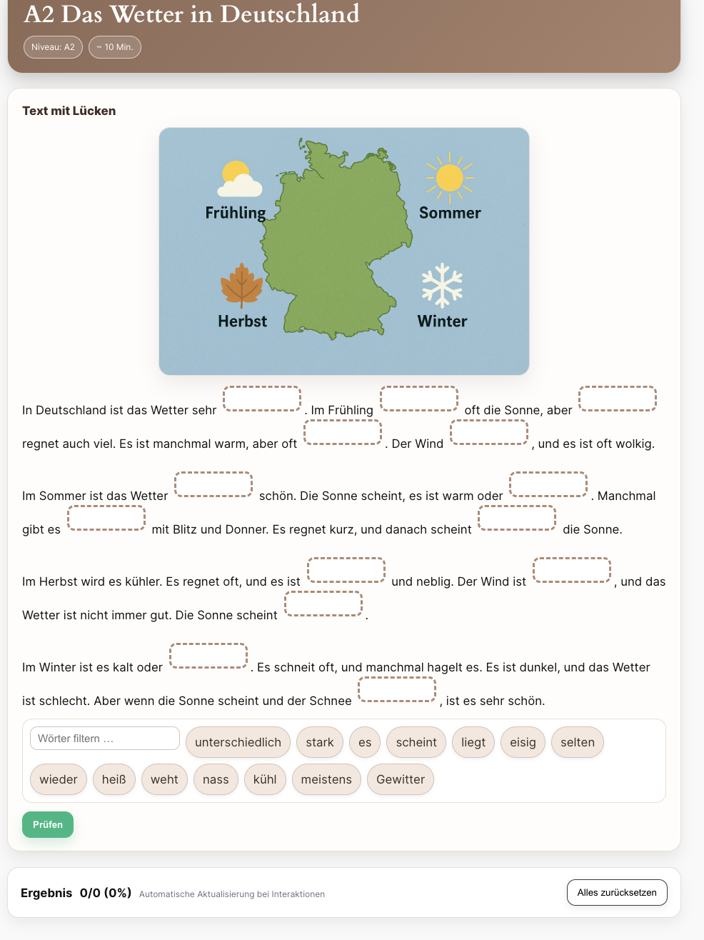 A2 Das Wetter in Deutschland – Germannika